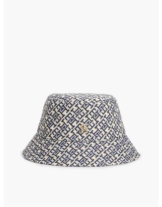 Tommy Hilfiger Jacquard-Anglerhut in Dunkelblau mit TH-Monogramm