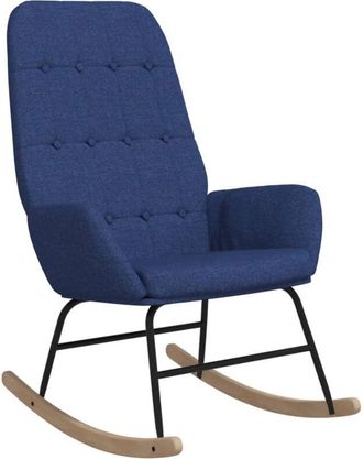 vidaXL Schaukelstuhl Blau Stoff Vidaxl
