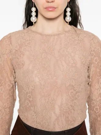 Zimmermann Womens Floral-Lace Bodysuit Aw25 W