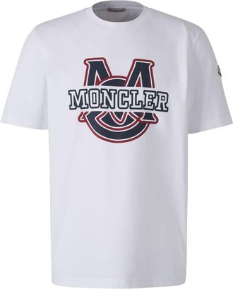 Moncler T-Shirt mit Logo-Print - Weiß