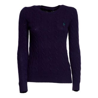 Polo Ralph Lauren Femme, Pulls, Violet, Taille: 36 FR Pull Ras du Cou en Laine et Cachemire