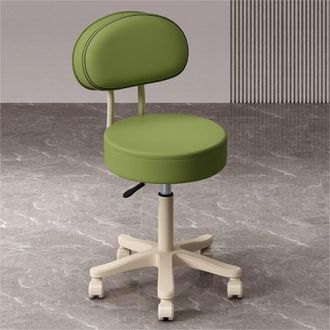 Generic Hocker H&ouml;henverstellbar Mit Fu&szlig;st&uuml;tze &middot; Drehhocker 360&deg; Drehbar &middot; B&uuml;rohocker & Friseurhocker &middot; Rollhocker Mit R&uuml;ckenlehne Aus PU-Leder &middot; Arbeitshocker