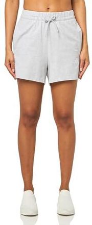 adidas Essentials Short en Coton &agrave; 3 Bandes pour Femme, Gris Clair Melange White, L