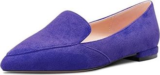 Castamere Femmes Bas Talon Heel Pointu Bout Slip-on Escarpins Mariage Bureau Chaussures Violet Suède 42 EU