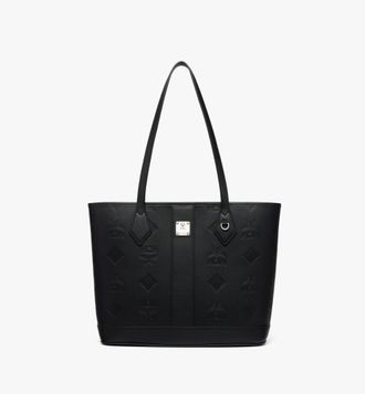 MCM Neuer Liz Shopper aus Leder mit gepr&auml;gtem Monogramm