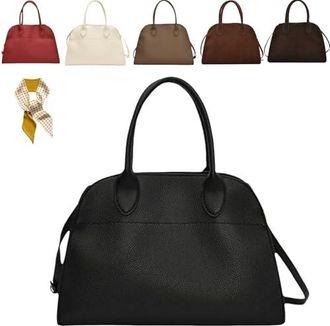 Generic Large Capacity Suede Tote Bags,Womens Suede Purse Vintage Top Handle Bag,Casual Leather Shoulder Bag with Adjustable Strap (Black)