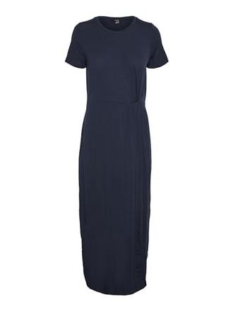 Vero Moda PETITE Vmava Lulu SS Ancle Dress GA Petite Robe, Blazer Bleu Marine, XS Femme