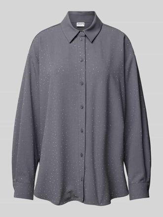 Jake*s Casual Relaxed Fit Hemdbluse mit Ziersteinbesatz