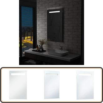 vidaXL Vidaxl - Badezimmer-Wandspiegel mit LEDs 60x100 cm - led Badezimmerspiegel - Kosmetikspiegel - Wandspiegel - Spiegelschrank - Badezimmermöbel