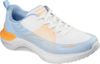 Skechers Slip-On Sneaker SKECHERS SNOOP ACE-CYBER WALKER, Herren, Gr. 47,5, wei&szlig;, blau, Lederimitat, Textil, kontrastfarbene Details, Schuhe, Schn&uuml;rschuh, Spor