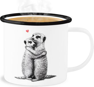 Shirtracer Emaille Becher Blechbecher - Tassen - Ich liebe dich Geschenke Erdm&auml;nnchen Paar Geschenk P&auml;rchen Geschenke Liebe I Paare Geschenk - 300 ml - Wei&szlig; Schw
