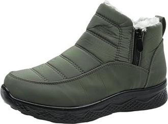 Generic Dritnow Bottes de neige pour femme - Antidérapantes - Imperméables - Chaudes - Confortables - Chaudes - Chaussures dhiver pour femmes matures, Vert, 4