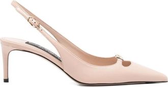 Dolce & Gabbana Femme, Chaussures, Beige, Taille: 36 EU Escarpins Slingback avec D&eacute;tail Logo