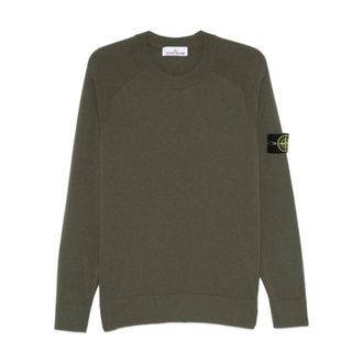 Stone Island Gr&uuml;ner Woll-Raglan-Pullover - - Knitwear - Herren - Gr&uuml;n - 2XL