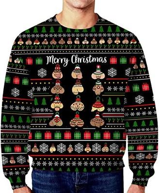 Generic Pull de No&euml;l pour homme | Pull imprim&eacute; vintage tendance pour festival de No&euml;l, pulls de No&euml;l, chemisiers &agrave; capuche de No&euml;l, v&ecirc;tements d&eacute;contract&eacute;s, No