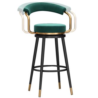 Generic Samt-Barhocker, Thekenh&ouml;he, 360&deg; drehbare Barhocker mit R&uuml;cken- und Fu&szlig;st&uuml;tze, K&uuml;chen-, Pub-, Caf&eacute;-, ESS- und K&uuml;cheninsel-Barhocker, 136 kg