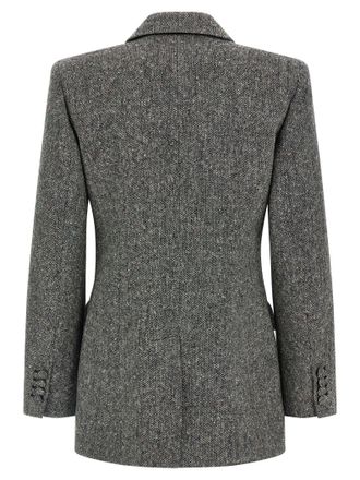 Valentino Garavani Womens Gray Virgin Wool Blazer Clothing