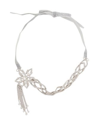 8 by YOOX RHINESTONES FLOWER CHOCKER WITH GLITTERING LACE