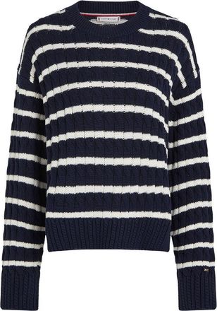Tommy Hilfiger Damen Strickpullover SOFT COTTON CABLE