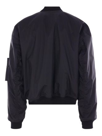 Balenciaga Embroidered-Logo Nylon Bomber Jacket - Black