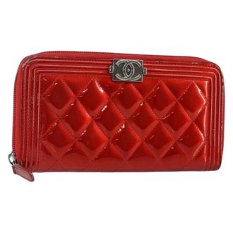 Chanel Portefeuille en cuir Vintage Pre-owned - Femme - Pre-owned - Rouge - Taille: ONE Size