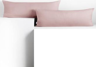 Decoking 2 Kissenbezüge 40x200 cm Jersey 100% gekämmte Baumwolle Reißverschluss lila Amber