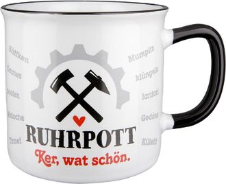 Gilde 50794 - Kaffeebecher, Tasse, Ruhrpott, Ker, wat sch&ouml;n, Porzellan, 8,7cm x 13,2cm x 9,7cm, 390ml