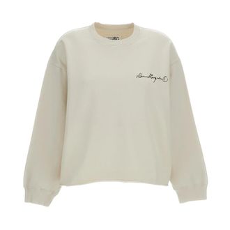 Maison Margiela Boxy Cropped Sweatshirt - - Sweatshirts & Hoodies - Damen - Wei&szlig; - M