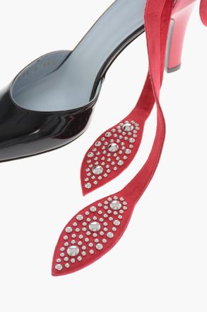 Valentino Lace-Up Patent Bicolor Pumps 8.5cm Heel Valentino