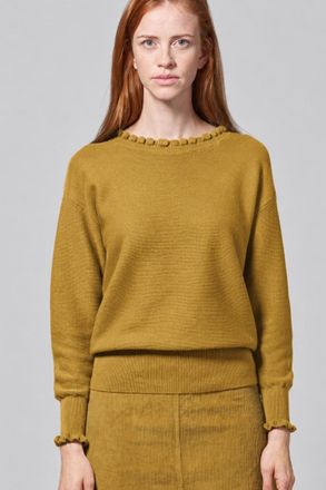 Hempage Hempage Damen vegan Strickpullover Elegant Erdnussbraun