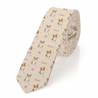 Generic Chien Corgi Cravate Homme Classique Cravate Doux Cravates Hommes Pour Adultes Affaires Entreprise