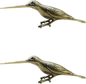Amosfun 2 St&uuml;ck -Modelle Messing Tischdekoration Kreative Schreibtisch-Dekoration Bronze Simulationsvogel Dekoratives Zubeh&ouml;r f&uuml;r Zuhause