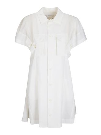 sacai Robe Courte - Cr&egrave;me