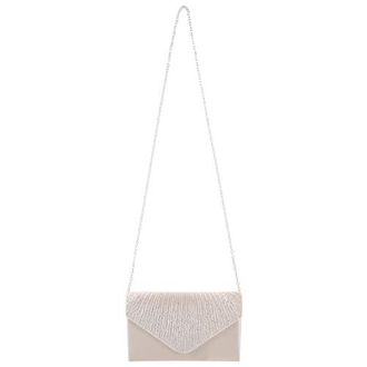 Garneck Pochette de Soir&eacute;e en Satin avec D&eacute;corations Multicolores Taille Compacte Couleur Abricot Paquet &Eacute;l&eacute;gant pour Mariage et F&ecirc;te Pochette Femme pour C&eacute;r&eacute;