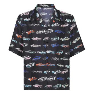 Philipp Plein Silk Bowling Shirt Cars Racing - - Shirts - Herren - Mehrfarbig - 4XL