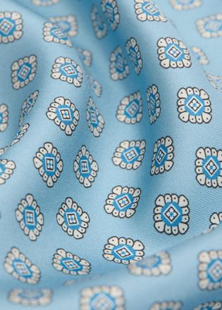 Mango Foulard 100 % soie imprim&eacute; bleu ciel - Homme - Taille unique - MANGO MAN