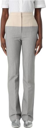 Patrizia Pepe Femme, Pantalons, Gris, Taille: 34 FR TwoTone HighWaist Straight Leg Pants