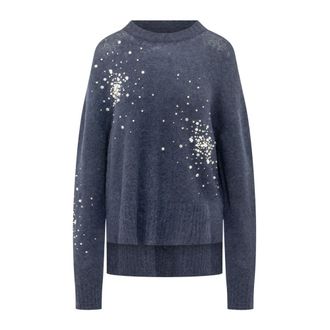 Des_Phemmes DES Phemmes - Pull en Alpaga - Femme - Pulls - Bleu - Taille: 40 FR