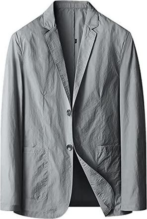 Generic Veste blazer légère pour homme, veste de costume dété décontractée, manteau de sport en coton respirant, veste de voyage infroissable pour homme, blaz