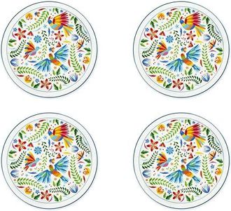 Excelsa Mexican Flowers Set aus 4 Porzellantellern, Blumenmuster, Durchmesser 30,5 cm