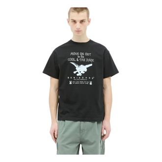Brain Dead Homme, Tops, Noir, Taille: M T-shirt en coton avec impression graphique