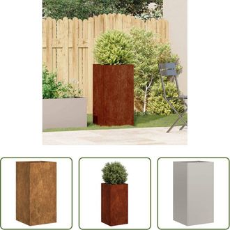vidaXL Bac &agrave; fleurs - Jardini&egrave;re rouill&eacute; 40x40x80 cm acier inoxydable