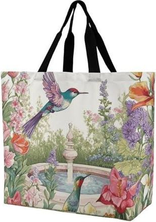 Generic Jardin Avec Oiseaux Et Fleurs Sac A Main Femmes L&eacute;ger Sacs De Courses Grand Sac &Agrave; Bandouli&egrave;re Pour Voyage Travail Shopping
