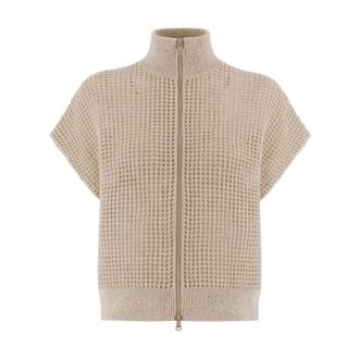 Brunello Cucinelli Damen, Strickwaren, Beige, XSGr&ouml;&szlig;e