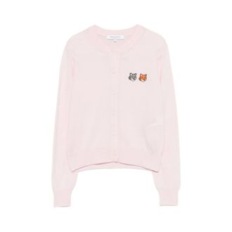 Maison Kitsun&eacute; Femme, Pulls, Rose, Taille: 40 FR Double Fox Head Regular Cardigan