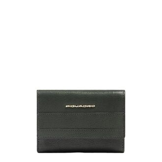 Piquadro Femme, Accessoires, Vert, Taille: ONE Size Portefeuille &agrave; 3 volets femme en cuir avec porte-cartes de cr&eacute;dit et protection Rfid, petit format