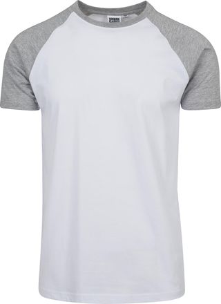 Urban Classics Herren Raglan Contrast Tee - Kurzarm T-Shirt aus Baumwolle mit farblich abgesetzten &Auml;rmeln im sportlichen Raglan Stil f&uuml;r Freizeit & Streetwear,Wht/Gr
