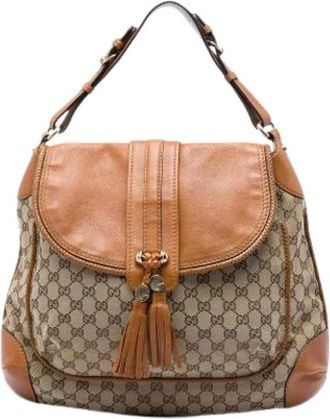 Gucci Sac bandouli&egrave;re Pre-owned Marrakech - Femme - Pre-owned - Beige - Taille: ONE Size