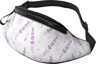 Generic Schultertaschen Mode G&uuml;rteltasche Lavendelbl&uuml;te, Lila Mit Rei&szlig;verschluss H&uuml;fttaschen F&uuml;r Wandern Spazieren Reisen 14X35Cm