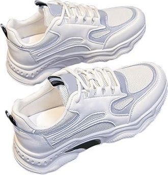 Generic Chaussures de marche pour femme - Baskets avec semelle antid&eacute;rapante - Chaussures pieds nus avec lacets - Maille respirante - Chaussures de course l&eacute;g